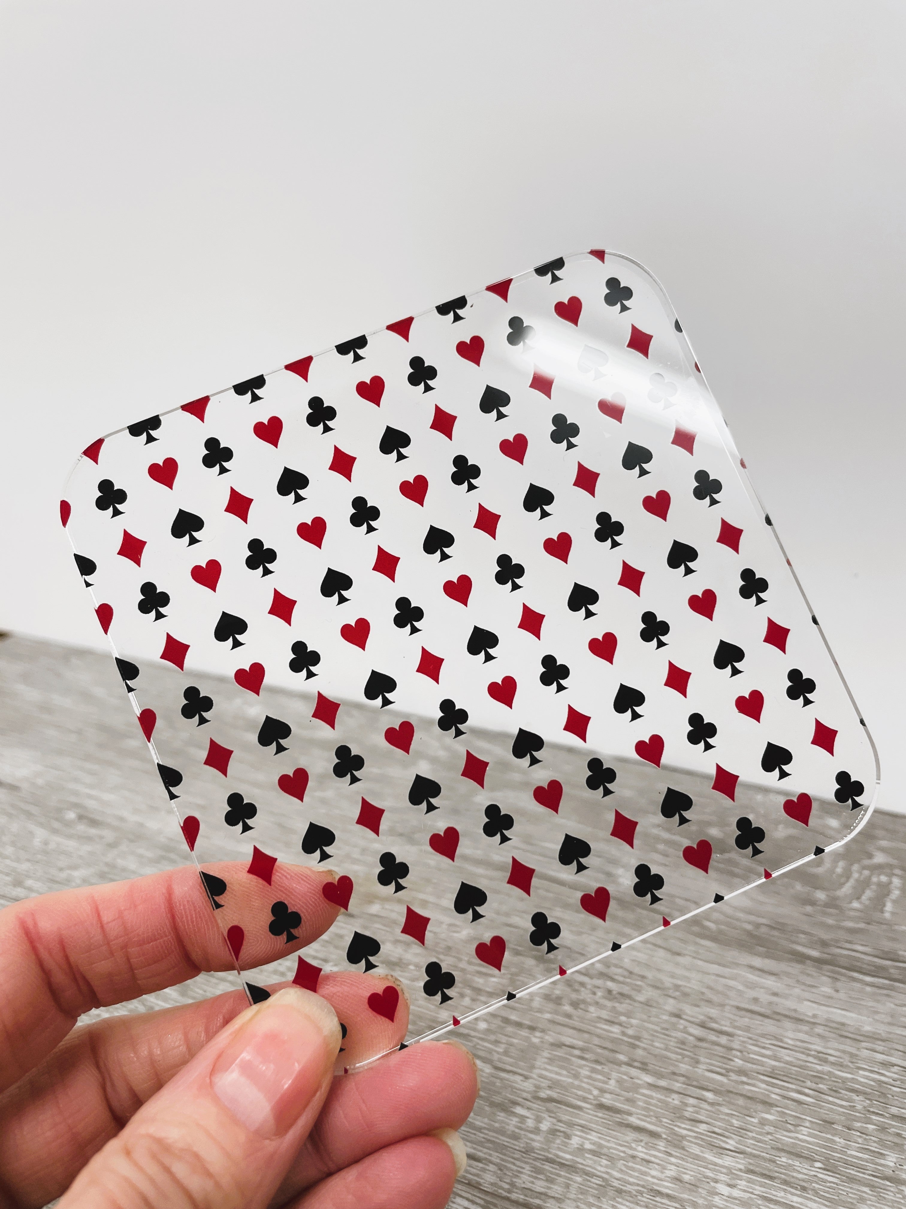 Patterned Acrylic 3mm Deck Cards Clear Back Highgloss/Matt ...